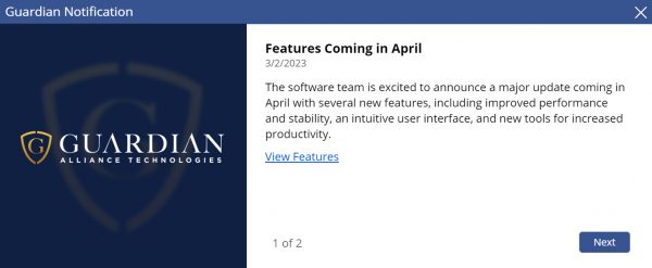 Recent Feature Enhancements – Guardian Alliance Technologies